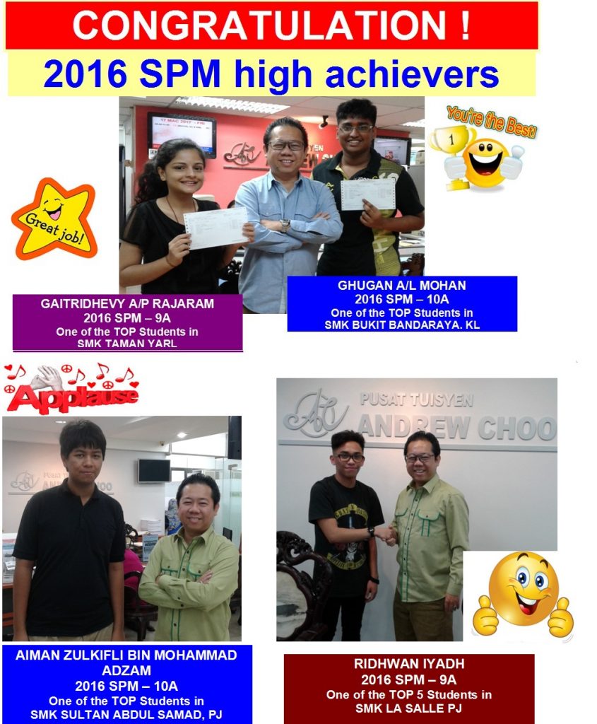 CONGRATULATIONS TO SPM ACHIEVERS! WELL DONE By Andrew Choo